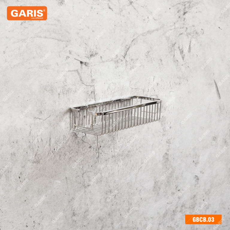 Kệ góc hình chữ nhật để đồ tắm GBCB.03 Inox 304 đánh bóng